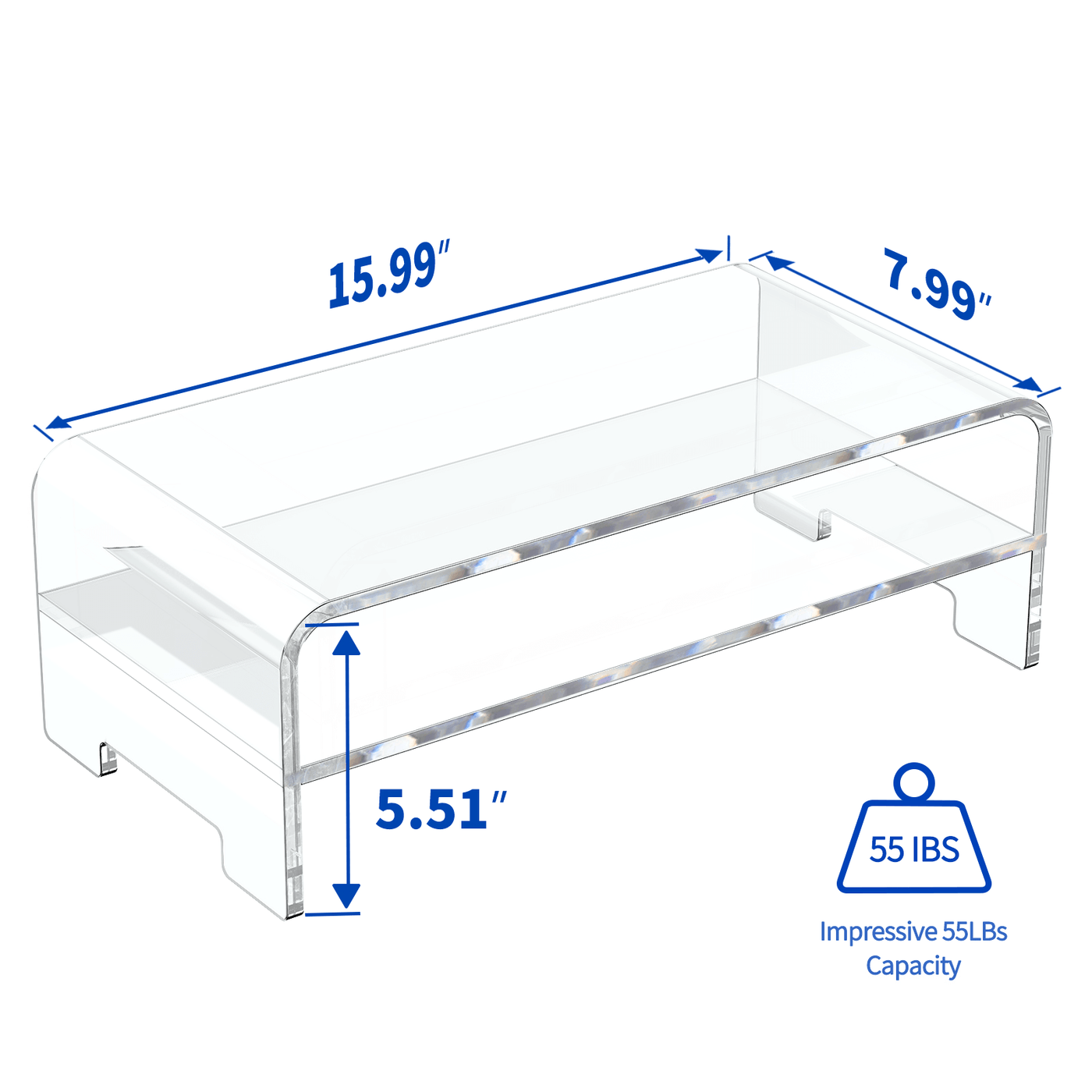 Monitor Stand with Storage Clear Acrylic 2 tier Laptop Stand Riser ...